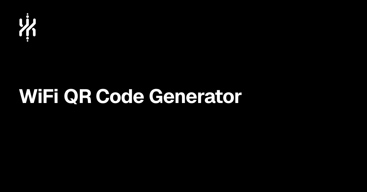 WiFi QR Code Generator | Yi Min Yang